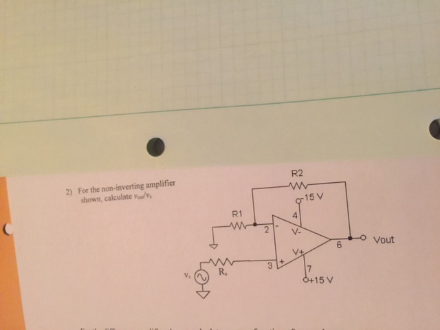 Solved For the non-inverting amplifier shown, calculate | Chegg.com