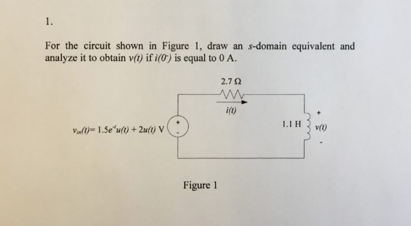 Solved 1. For the circuit shown in Figure 1, draw an | Chegg.com