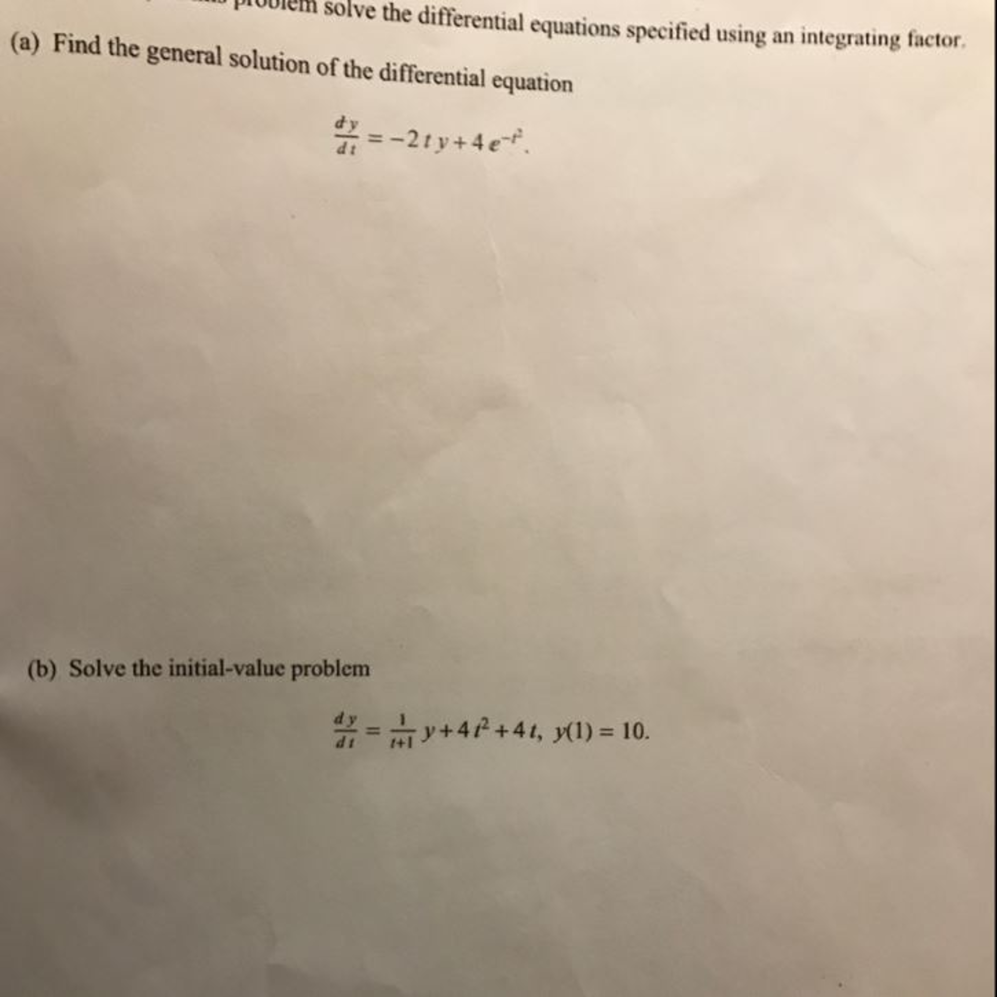 Solved Find the general solution of the differential | Chegg.com