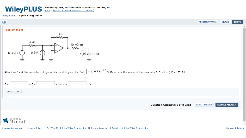 Solved Svoboda/Dorf, Introduction to Electric Circuits, 9e | Chegg.com