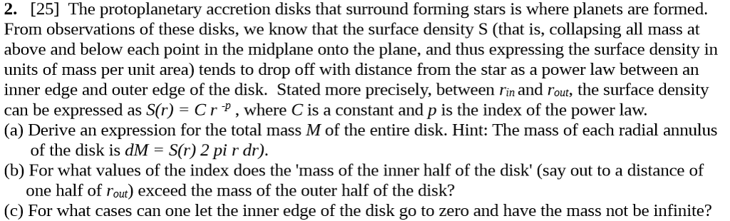 2. [25] The protoplanetary accretion disks that | Chegg.com