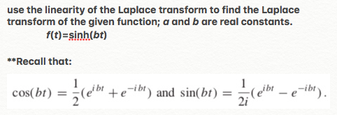 Solved use the linearity of the Laplace transform to find | Chegg.com