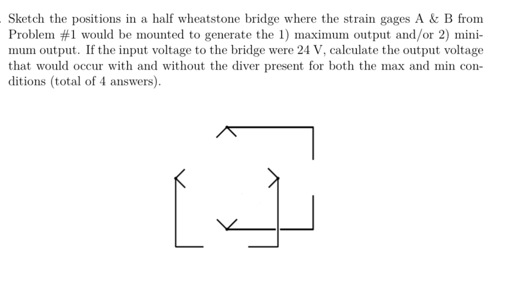 Solved Sketch the positions in a half wheatstone bridge | Chegg.com