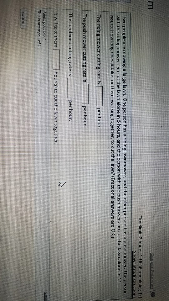 Solved Timelimit 2 hours. 1:16:46 remaining. Show | Chegg.com