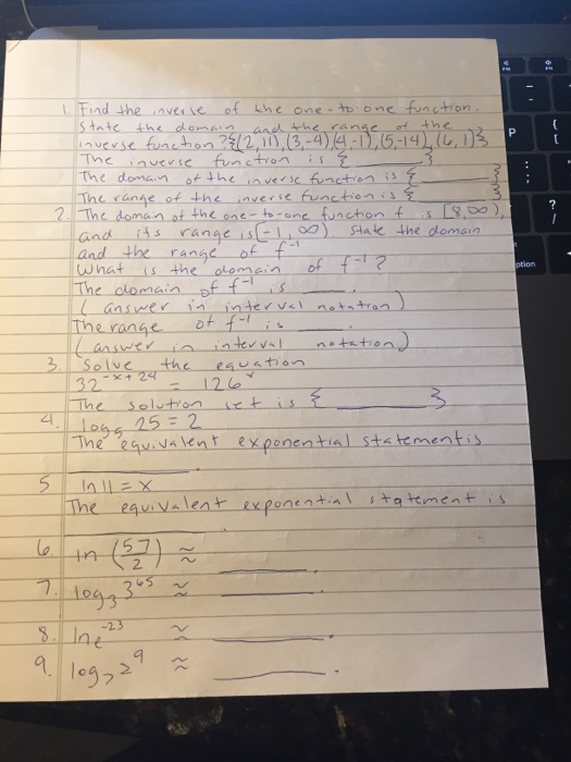 Solved Find the inverse of the one- to - one function. State | Chegg.com