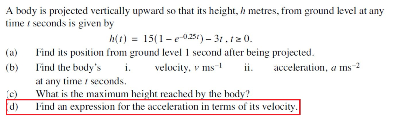 Solved A body is projected vertically upward so that its | Chegg.com