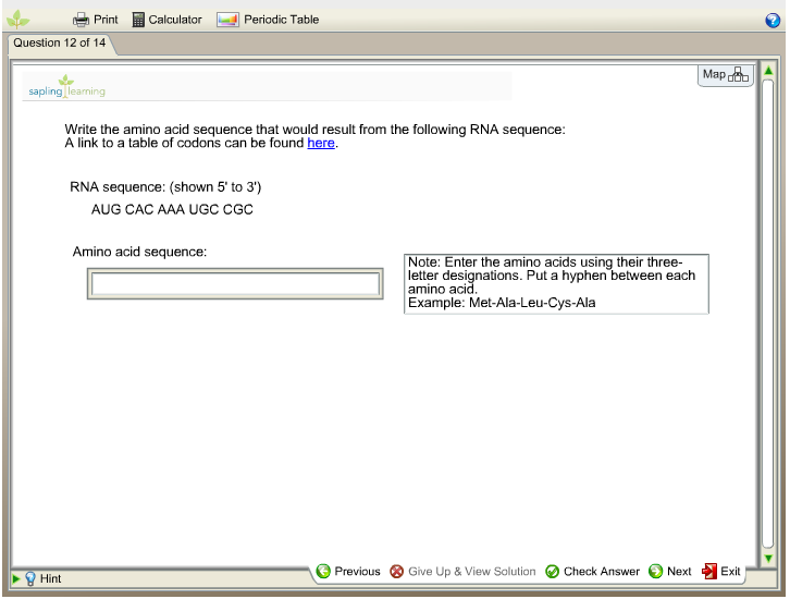 Solved Write the amino acid sequence that would result from | Chegg.com