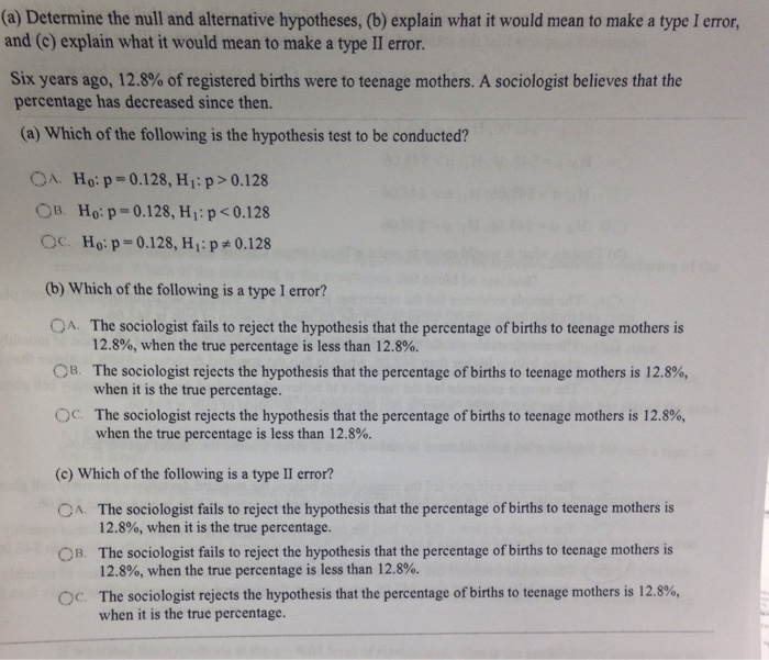 Solved Determine The Null And Alternative Hypotheses