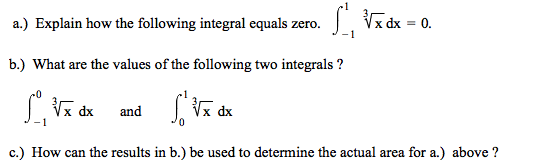 Solved Explain how the following integral equals zero. | Chegg.com