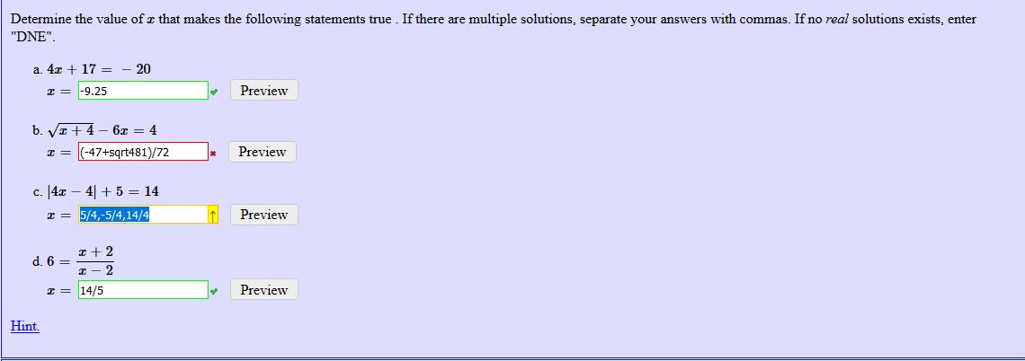 Solved Determine the value of x that makes the following | Chegg.com
