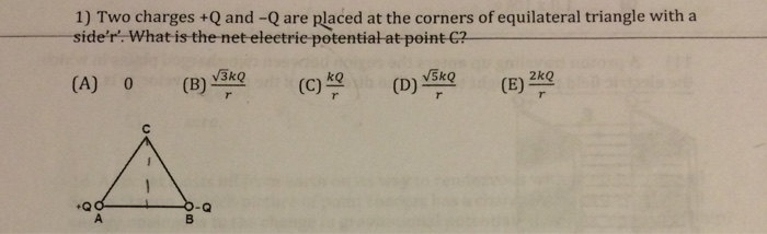 Solved Two charges +Q and -Q are placed at the corners of | Chegg.com