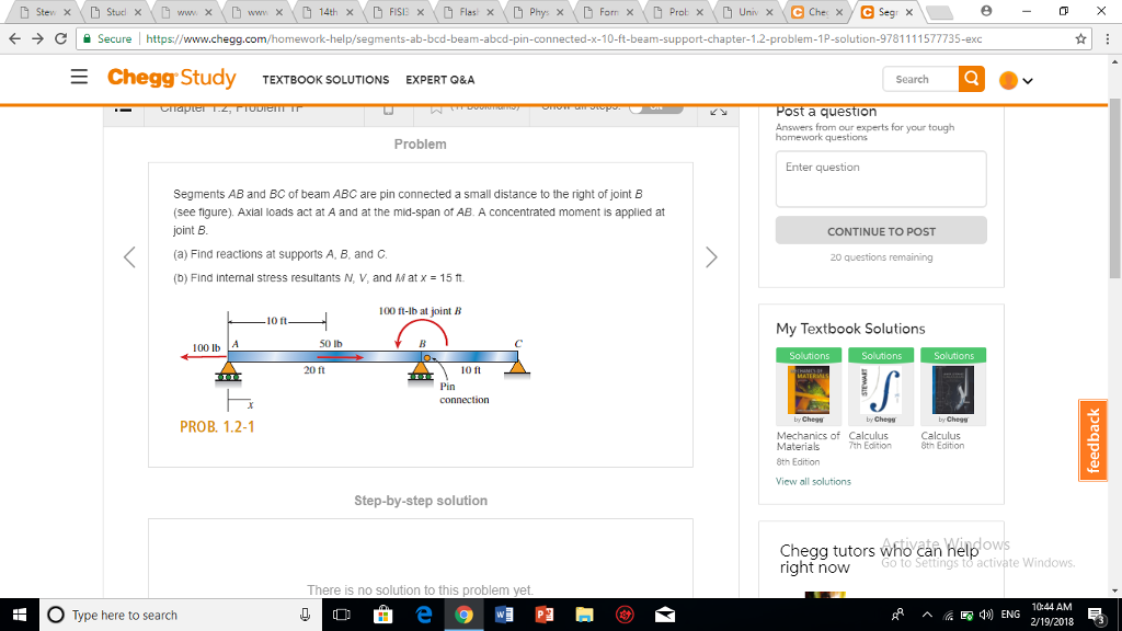 Solved Stew X Forr × Univ X ← → c Secure ! | Chegg.com
