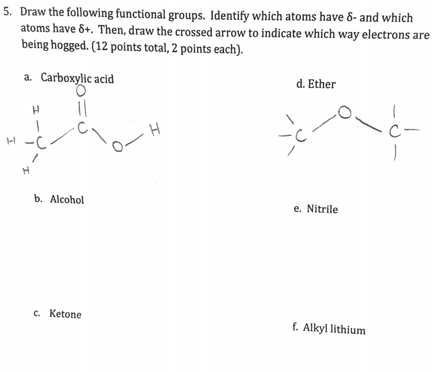 Solved Draw the following functional groups. Identify which | Chegg.com