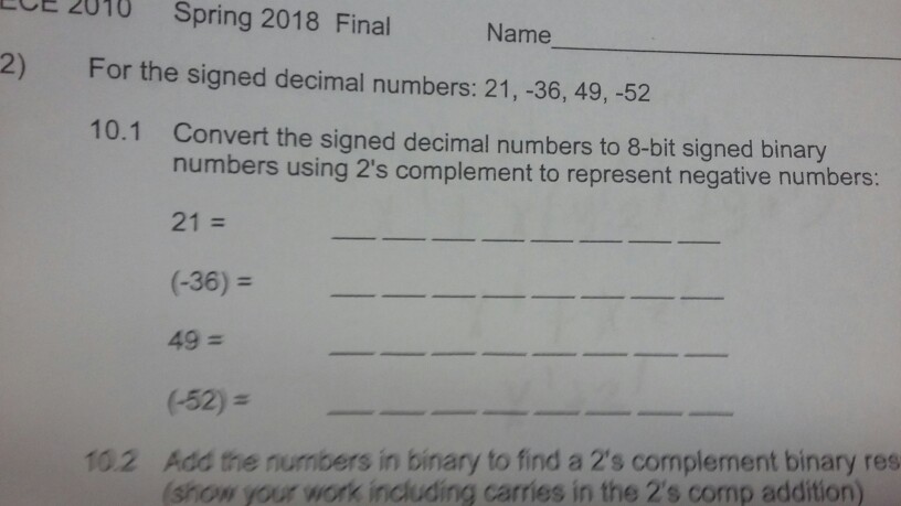 Solved CE 201 Spring 2018 Final Name 2) For the signed | Chegg.com