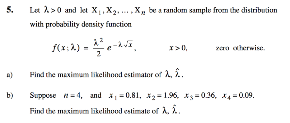 Solved Let Lambda > 0 and let X_1, X_2, ellipsis, X_n be a | Chegg.com
