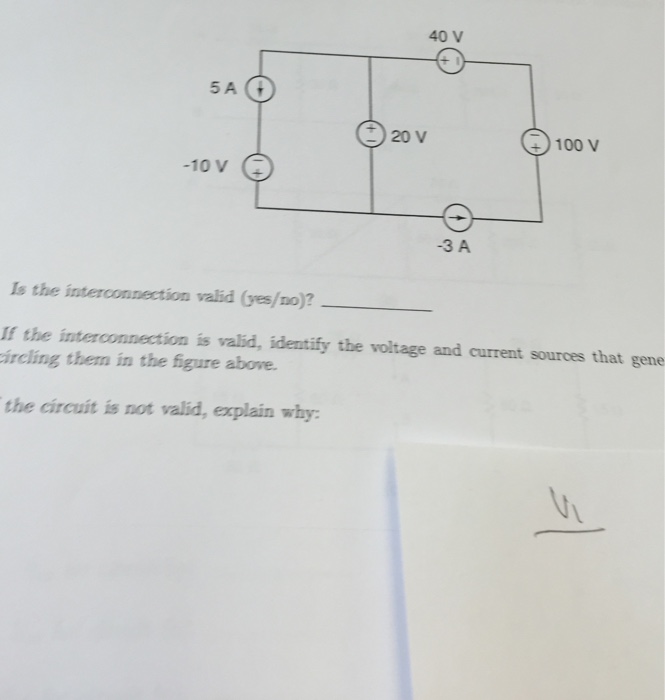 Solved Is the interconnection valid (yes/no)? If the | Chegg.com