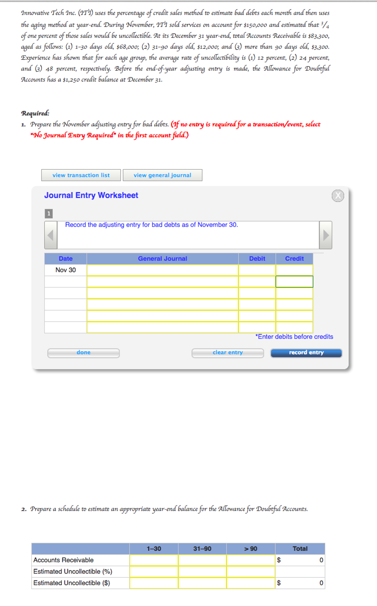 Solved E8-8 Recording and Reporting Allowance for Doubtful | Chegg.com