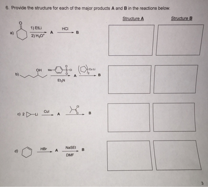 Solved Provide the structure for each of the major products | Chegg.com