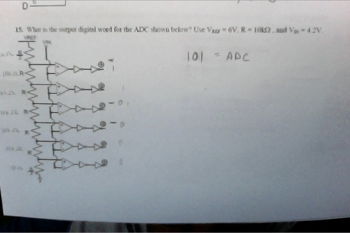 Solved what is the output digital word for the ADC shown | Chegg.com