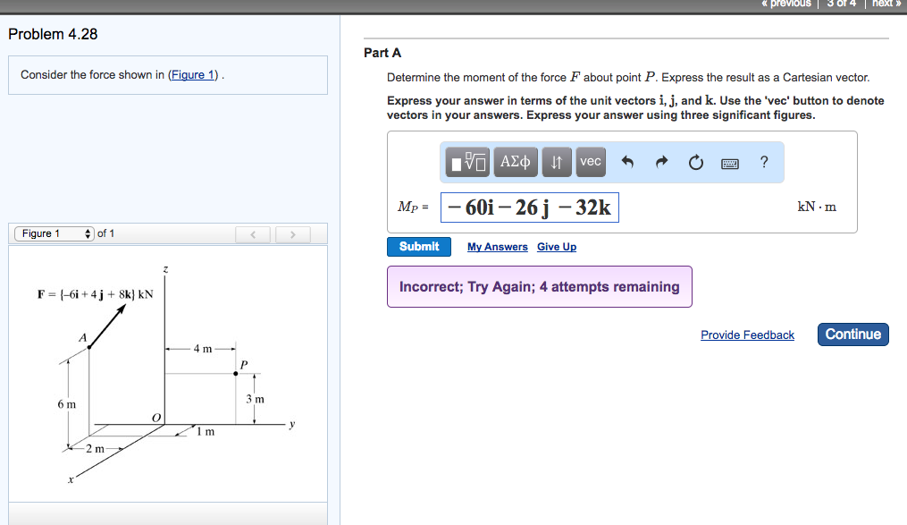 Solved Problem 4.28 Part A Consider the force shown in | Chegg.com