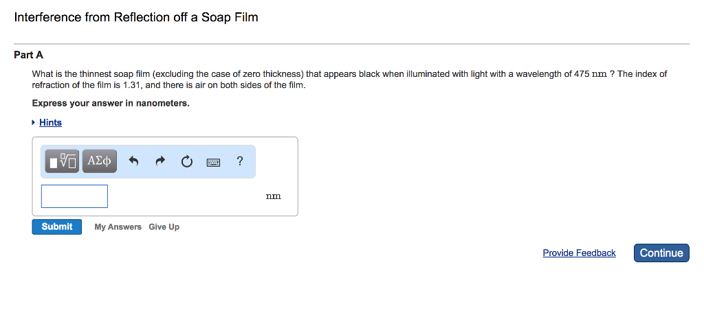 Solved Interference from Reflection off a Soap Film Part A | Chegg.com