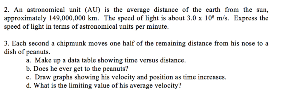 Solved 2. An astronomical unit (AU) is the average distance | Chegg.com