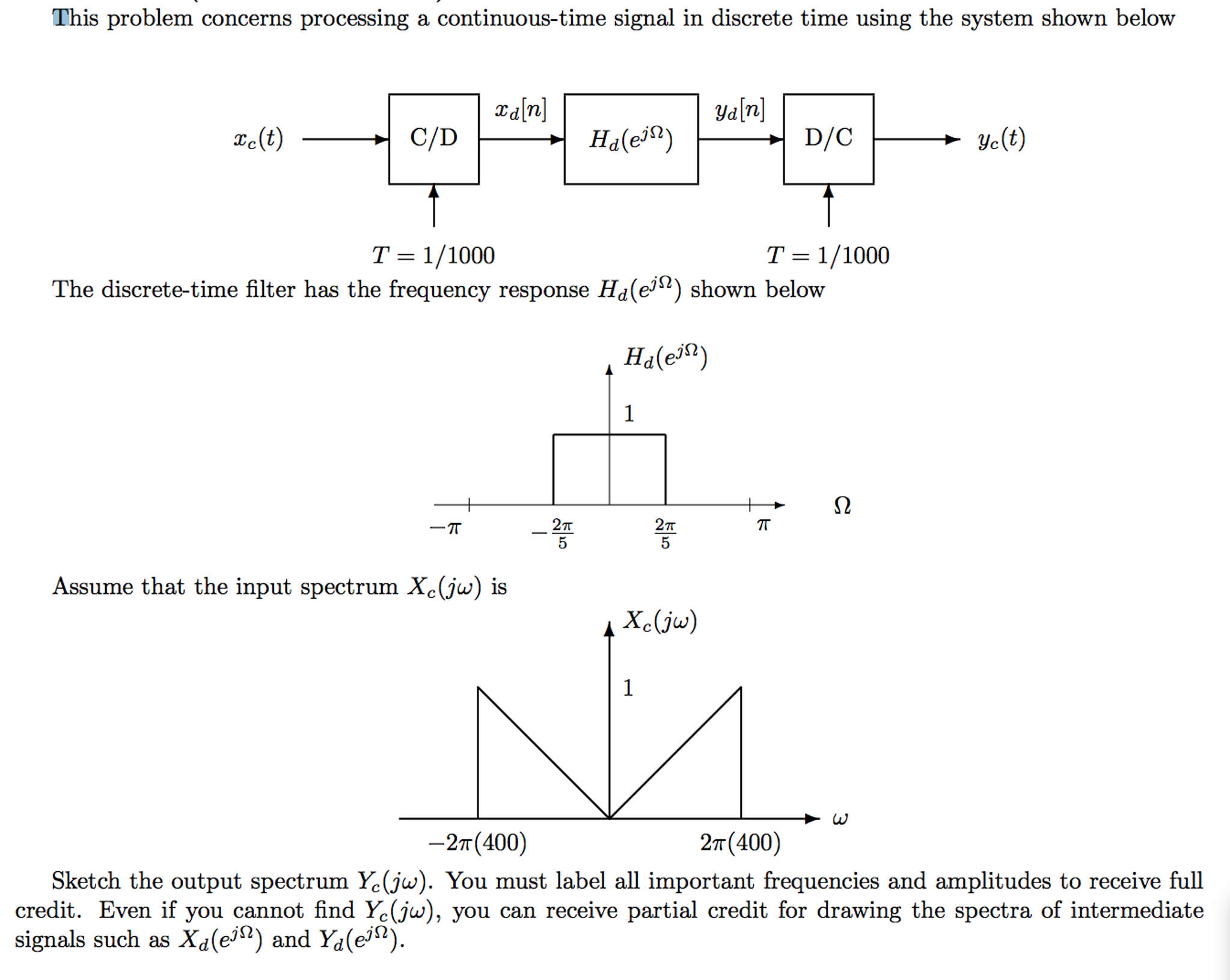 Solved This problem concerns processing a continuous-time | Chegg.com