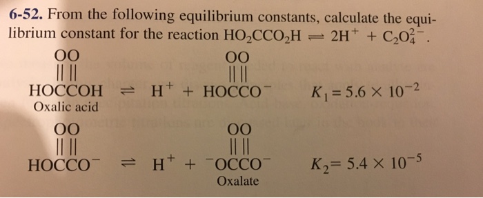 Solved From the following equilibrium constants, calculate | Chegg.com