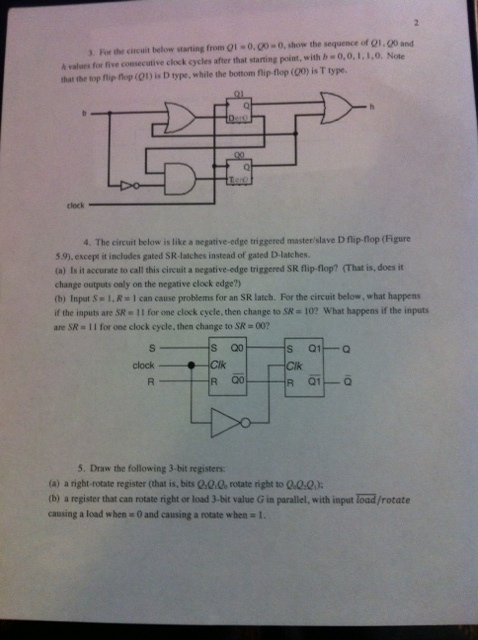 Solved For the circuit below starting from Q1 = 0, Q0 = 0, | Chegg.com