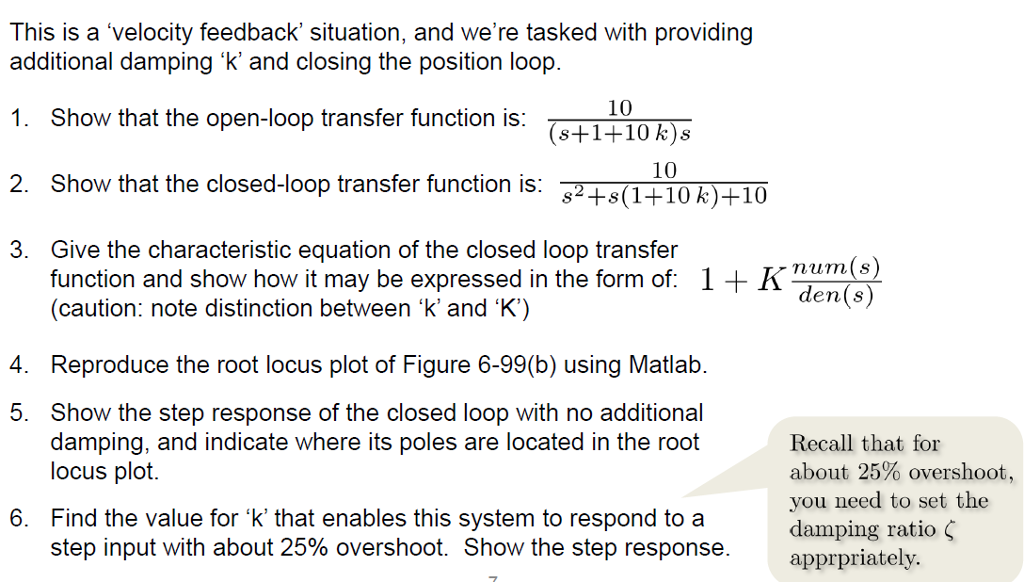 Solved A-6-20. Consider the system shown in Figure 6-99(a). | Chegg.com