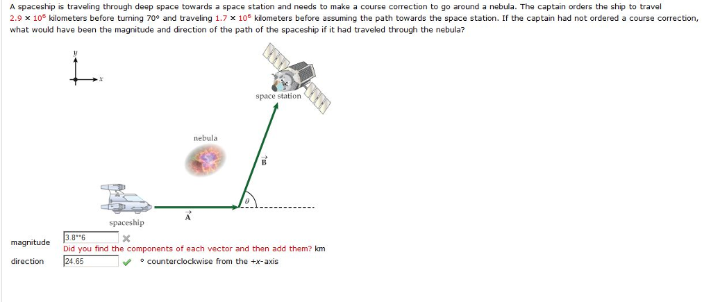Solved A spaceship is traveling through deep space towards a | Chegg.com