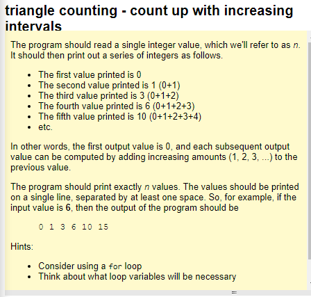 Solved triangle counting - count up with increasing | Chegg.com