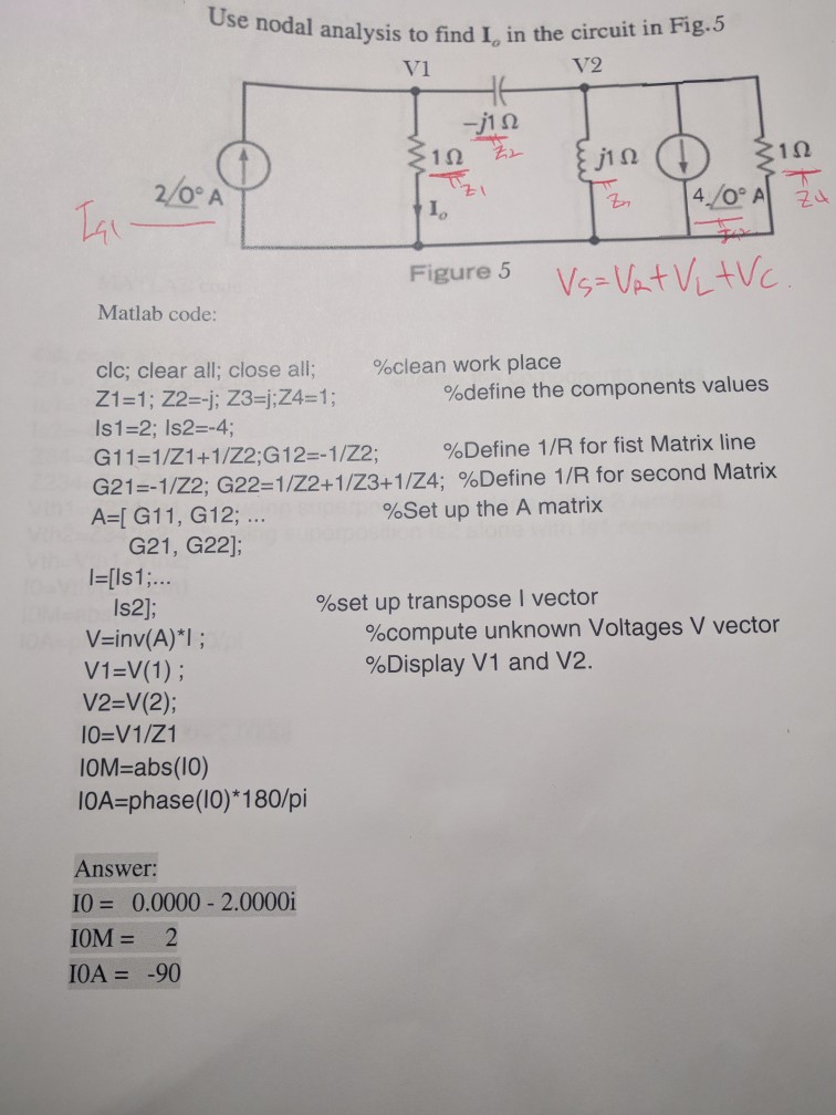Solved Use noda analysis to find I, in the circuit in Fig.5 | Chegg.com