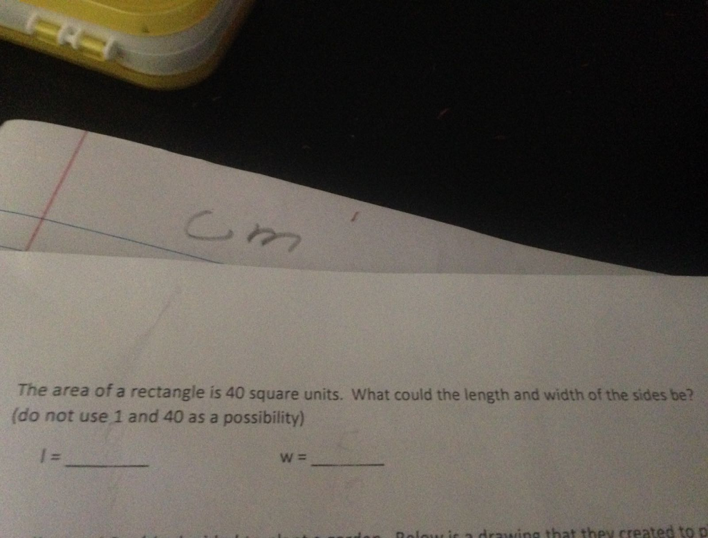 Solved FR The area of a rectangle is 40 square units. What | Chegg.com
