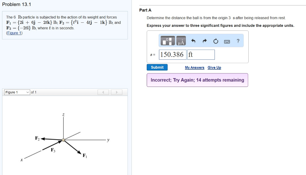 Solved The 6 lb particle is subjected to the action of its | Chegg.com