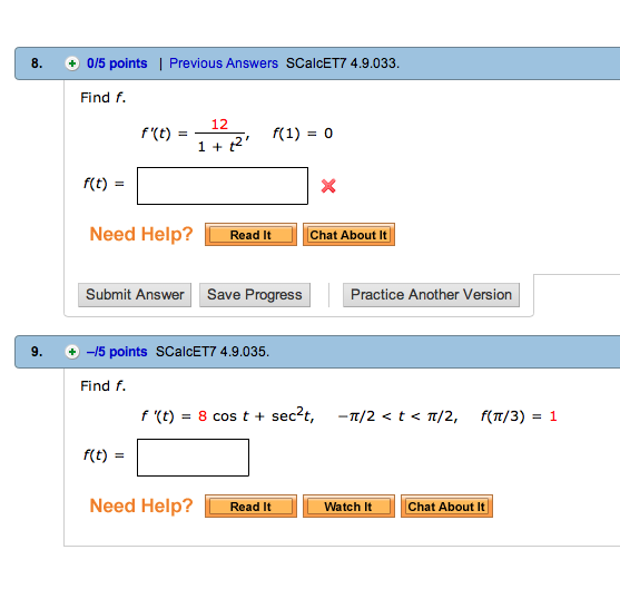 Solved Find f f'(t) = 12/1 + t2, f(t) = 0 Find f. f'(t) = 8 | Chegg.com Solved Find f f'(t) = 12/1 + t2, f(t) = 0 Find f. f'(t) = 8 | Chegg.com