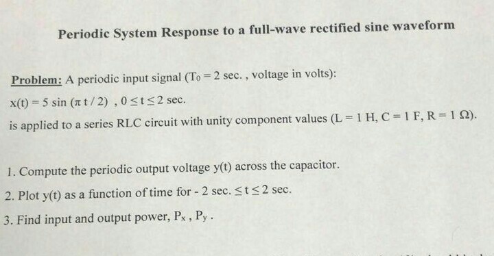 Solved Periodic System Response to a full-wave rectified | Chegg.com