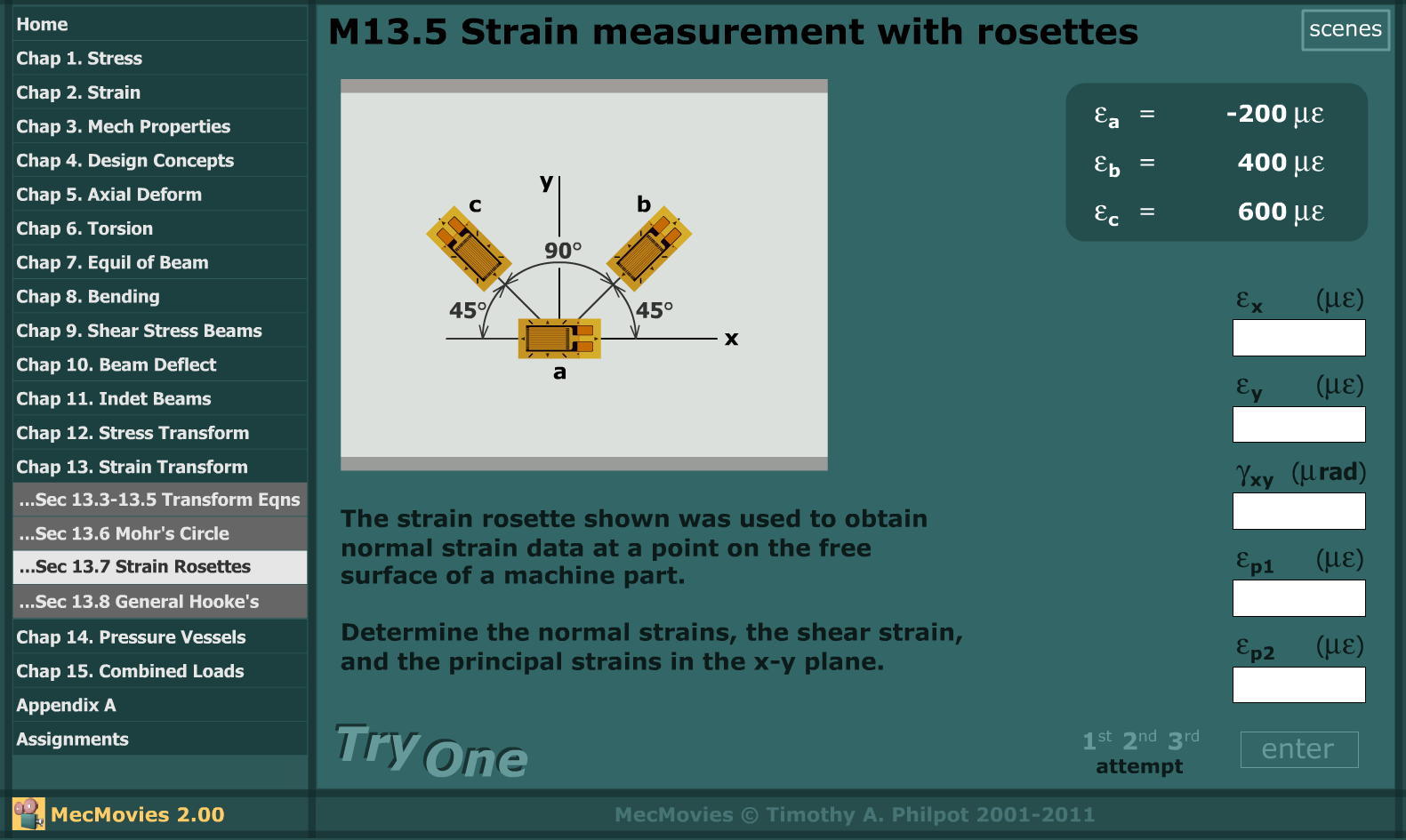 Solved The strain rosette shown was used to obtain normal | Chegg.com