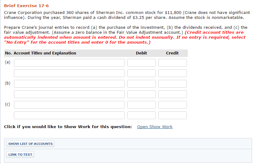 Solved Brief Exercise 17-6 Crane Corporation purchased 360 | Chegg.com