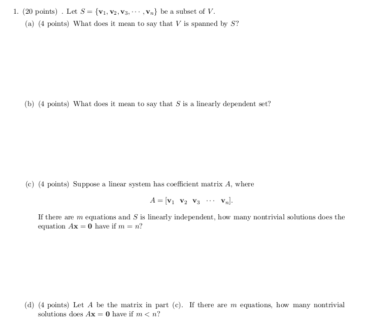 Solved 1. (20 points) Let S VI V2, V3 be a subset of V (a) | Chegg.com Solved 1. (20 points) Let S VI V2, V3 be a subset of V (a) | Chegg.com