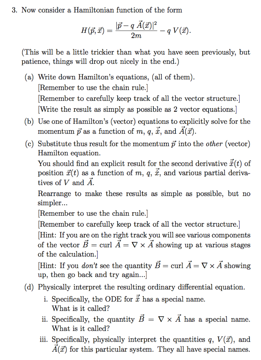 Solved 3. Now consider a Hamiltonian function of the form | Chegg.com