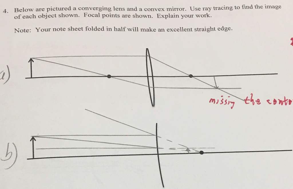 Solved Below are pictured a converging lens and a convex | Chegg.com
