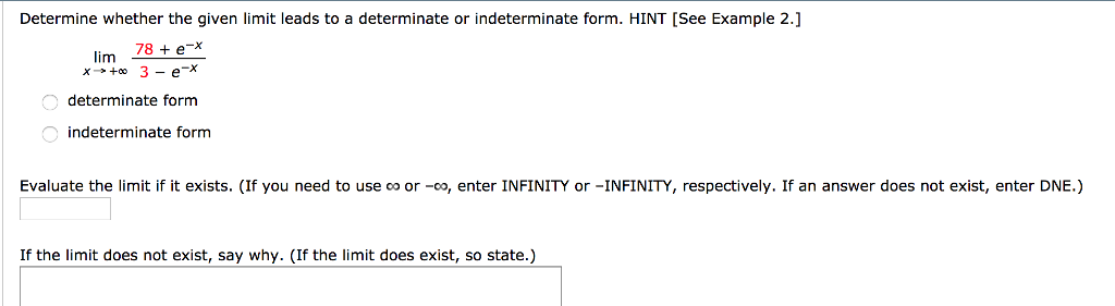 Solved Determine whether the given limit leads to a | Chegg.com