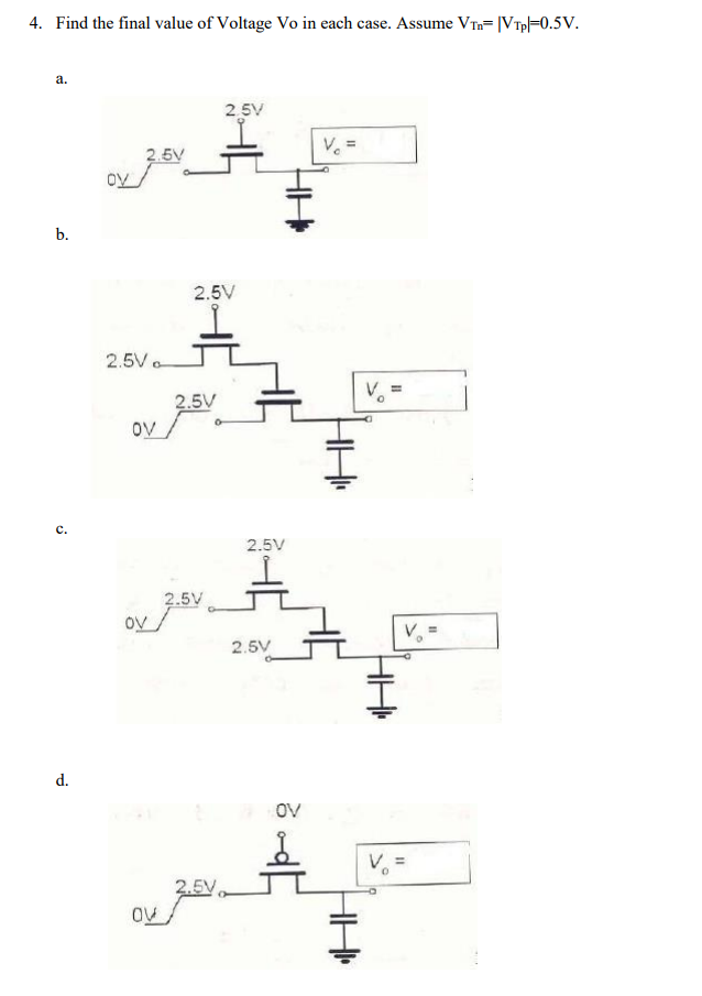 Solved 4. Find the final value of Voltage Vo in each case. | Chegg.com