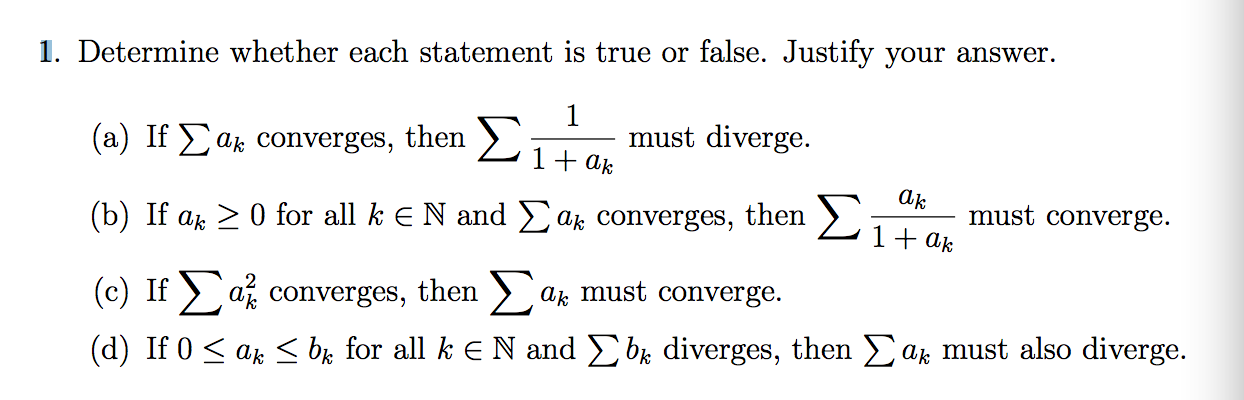Solved Determine whether each statement is true or false. | Chegg.com