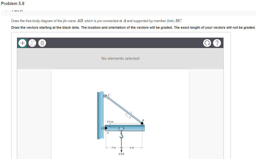 Solved Problem 5.9 Draw the free-body diagram of the jib | Chegg.com