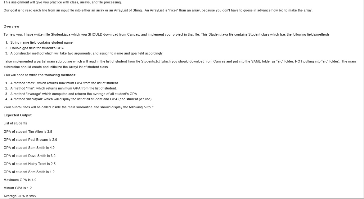 Solved This assignment will give you practice with class, | Chegg.com