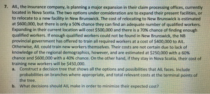 Solved AIL, the insurance company, is planning a major | Chegg.com
