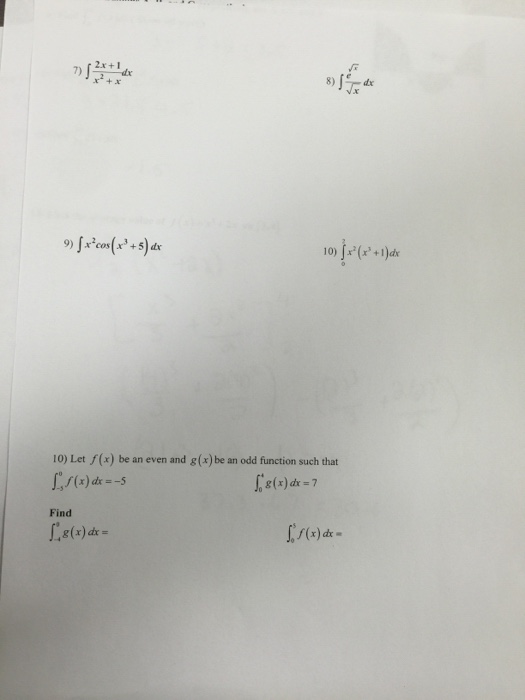 Solved integral 2x + 1/x^2 + x dx integral e^Squareroot | Chegg.com