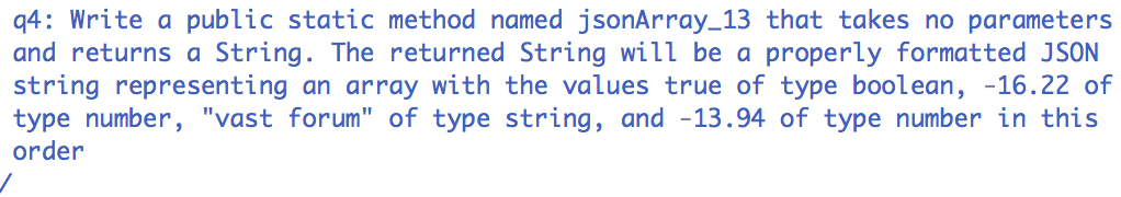 Solved q4: Write a public static method named jsonArray_13 | Chegg.com